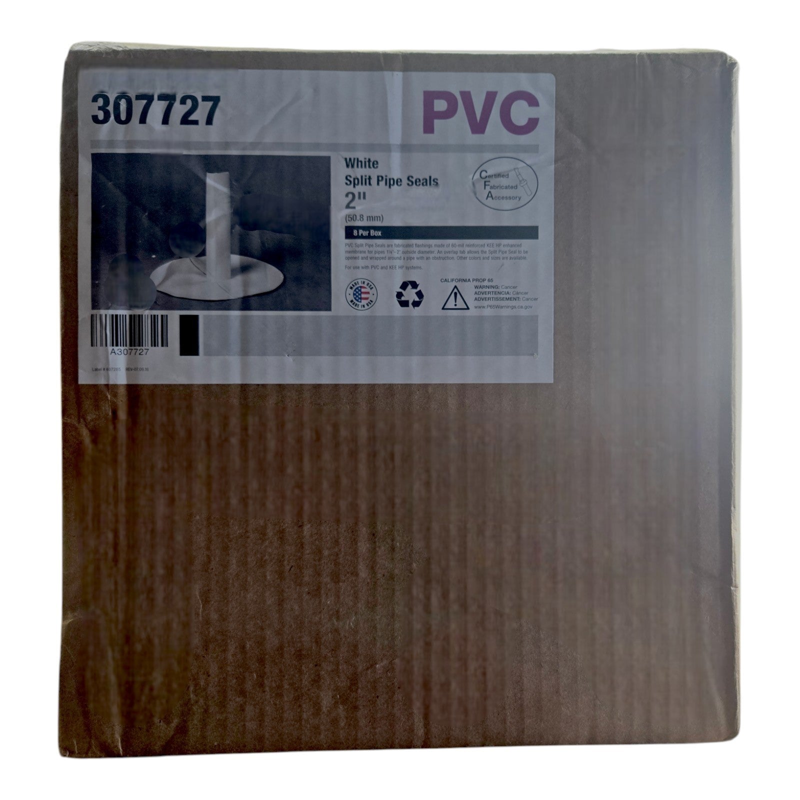 Weatherbond #307727 PVC Split Pipe Seal, 2 inch O.D Pipe, White (Carto ...